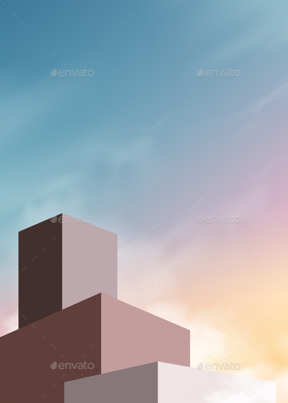 Sky Blue,Cloud Background,Purple Geometric Podium Display Step on Summer colorful Sky, Stock ...